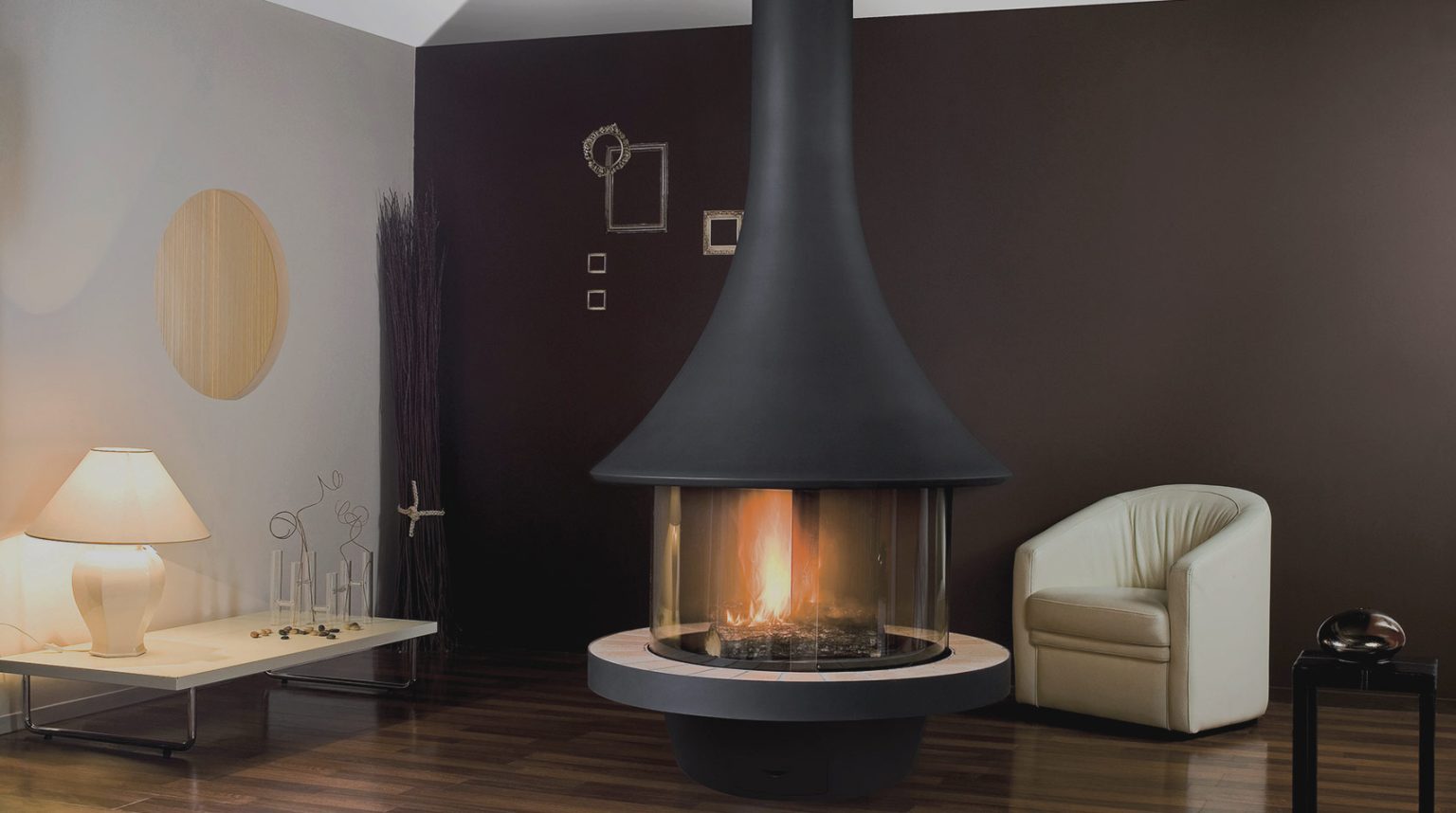 JC Bordelet Eva 992 Suspended Wood Fireplace by Sculpt Fireplace ...